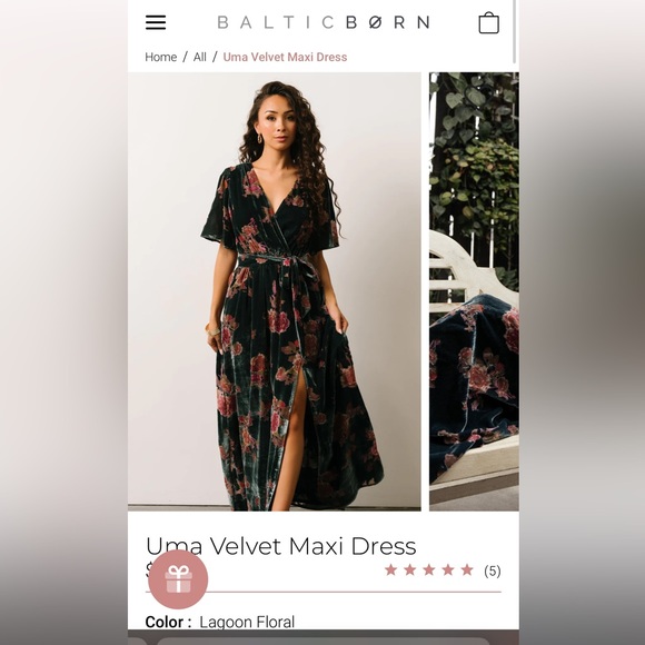 Baltic Born | Dresses | Baltic Born Uma Maxi Velvet Floral Lagoon ...
